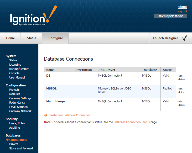 Database Connections Ignition User Manual 7 8 In Progress